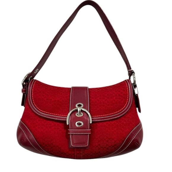 Coach | Bags | Y2k Coach Soho Small Flap Signature In Red Jacquard ...